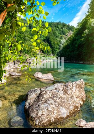 Top view of the mountains and the Tara river Stock Photo - Alamy