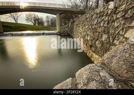 Footbridge bridge in Požega in the promenade park Stock Photo - Alamy