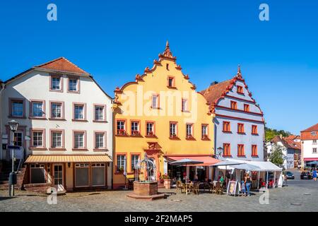 City hall square and Tower, Ottweiler, Saarland, Germany Stock Photo ...