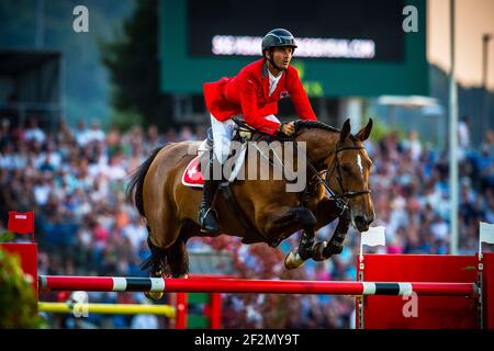 Steve GUERDAT (SUI) riding Hannah during the Nations Cup of the World ...