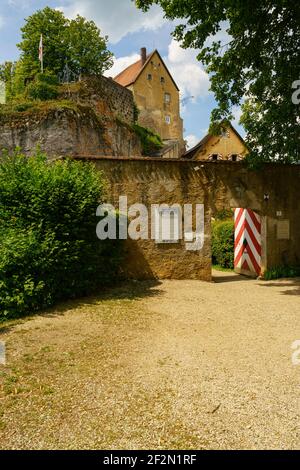 Town of Pottenstein and its castle, Upper Franconia, Bavaria, Germany ...