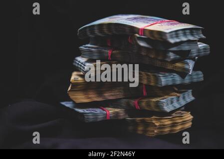 A closeup shot of a pile of Lei banknotes Stock Photo - Alamy