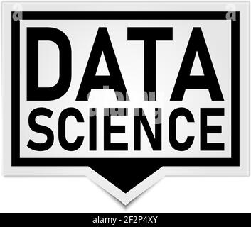 data science sign. rounded isolated sticker. white button Stock Vector ...