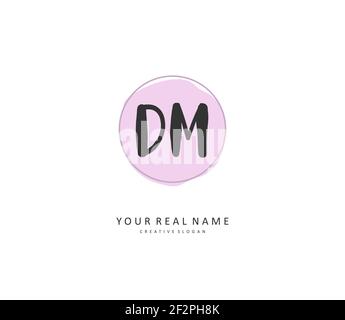 Initial Letter DM Logo - Handwritten Signature Logo - Simple Vector Logo in Signature Style for ...