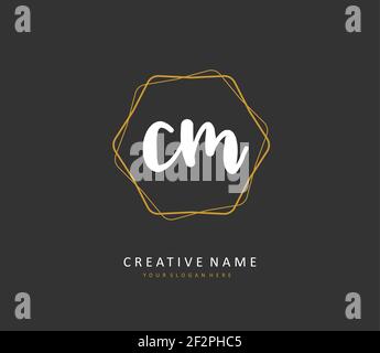 Initial Letter CM Logo - Handwritten Signature Logo - Minimal Vector ...