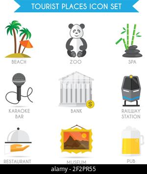 Tourist places vector illustration set Stock Vector Image & Art - Alamy