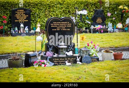 The graves of victims of the Dunblane massacre in the Garden of ...