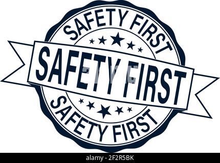 safety first sticker. safety first rectangular label isolated on white ...