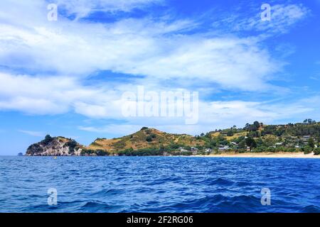 Mercury Bay, Hahei Beach landscape view, Coromandel Peninsula, Waikato, New Zealand North Island ...