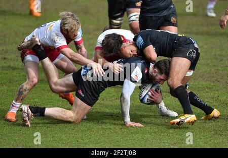 Alex Cuthbert of Exeter Chiefs in action during the Gallagher ...