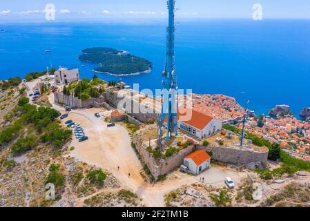 Aerial view of fort Imperial in Croatian town Dubrovnik Stock Photo - Alamy
