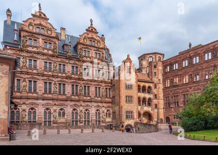 the main courtyard of the palace in Heidelberg, Germany Stock Photo - Alamy