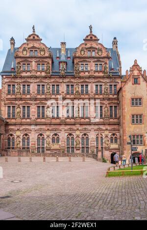 the main courtyard of the palace in Heidelberg, Germany Stock Photo - Alamy
