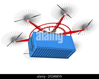 Drone with six propellers Stock Photo - Alamy