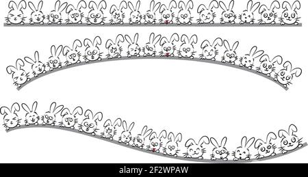 rabbit cartoon border frame background set Stock Vector Image & Art - Alamy