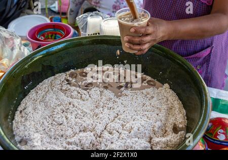 Photograph of the traditional prehispanic drink of Oaxaca Mexico called ...