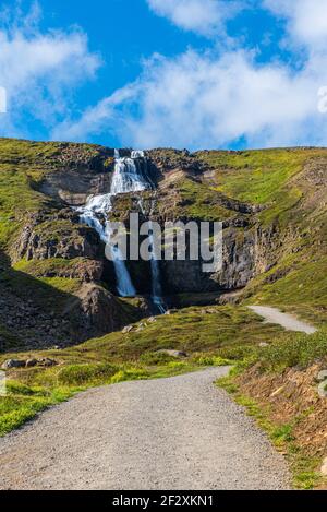 Rjukandi waterfall viewed during sunny day on Iceland Stock Photo - Alamy