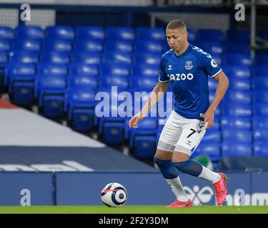 Liverpool, UK. 13th Mar, 2021. Ben Godfrey #22 of Everton runs forward ...