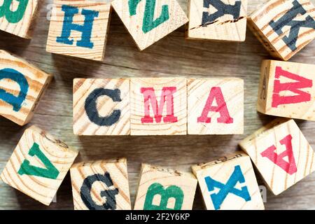 Alphabet letter in word CMA (Abbreviation of Certified management ...