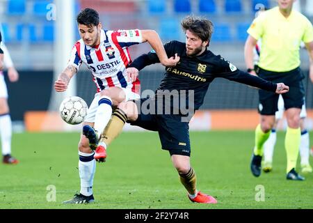 TILBURG, NETHERLANDS - MARCH 13: Gorkem Saglam of Willem II and Lasse ...