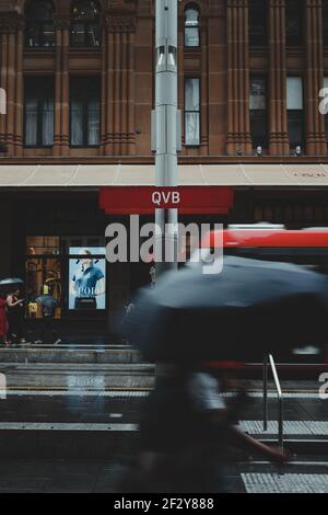 Sydney light rail, QVB light rail stop and ticket machine for travel on ...