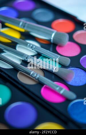 Makeup pallets of many colors Stock Photo - Alamy