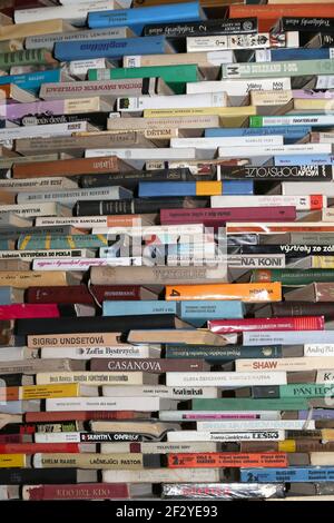 A very large stack of books, can be used as background Stock Photo - Alamy