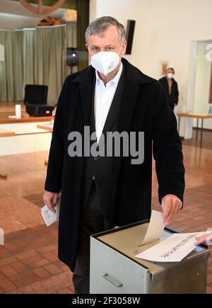 Pforzheim, Germany. 14th Mar, 2021. Hans-Ulrich Rülke, FDP top ...