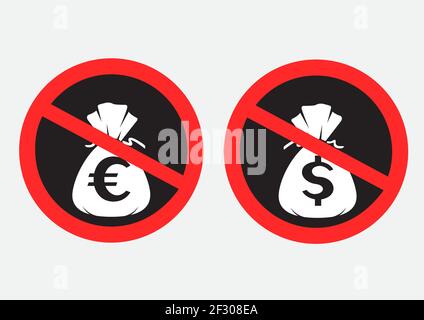 do not use currency prohibition sign set Stock Vector Image & Art - Alamy