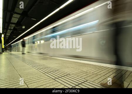 Subway in Barcelona. Moving photo Stock Photo - Alamy