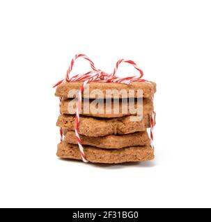 Star shaped baked chocolate gingerbread cookie isolated on white ...