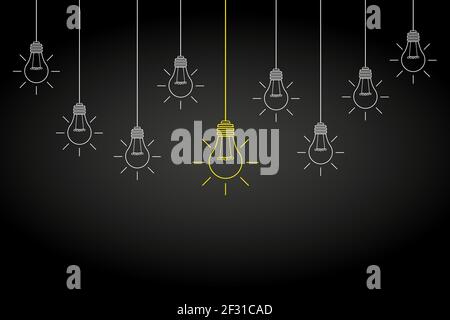 Good idea. Banner light bulb idea concept, creative concept light bulb ...