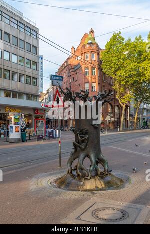Karlsruhe, Germany, September 16, 2020: People are walking on a street ...