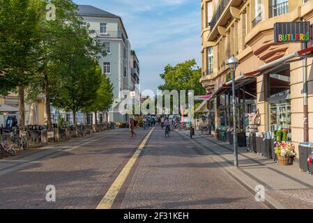Karlsruhe, Germany, September 16, 2020: People are walking on a street ...