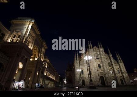 Milan, Italy - August 30, 2017: long exposure shot of Piazza del Duomo ...