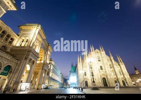 Milan, Italy - August 30, 2017: long exposure shot of Piazza del Duomo ...