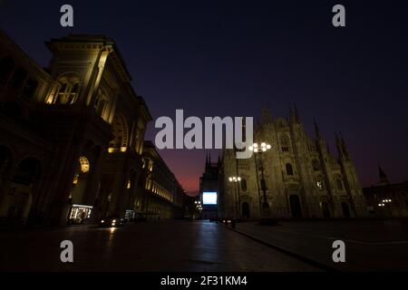 Milan, Italy - August 30, 2017: long exposure shot of Piazza del Duomo ...