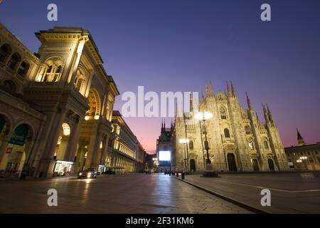 Milan, Italy - August 30, 2017: long exposure shot of Piazza del Duomo ...