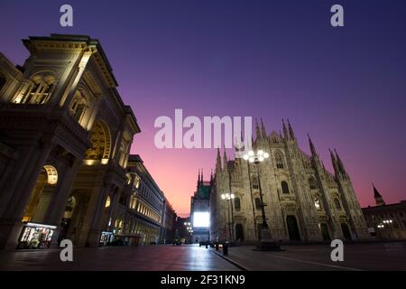 Milan, Italy - August 30, 2017: long exposure shot of Piazza del Duomo ...