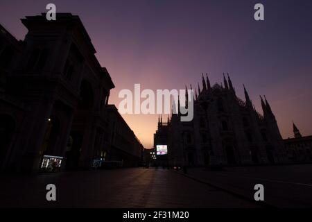 Milan, Italy - August 30, 2017: long exposure shot of Piazza del Duomo ...