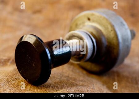 Vintage push-button switch, France Stock Photo - Alamy