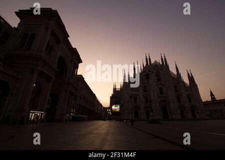 Milan, Italy - August 30, 2017: long exposure shot of Piazza del Duomo ...