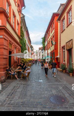 Heidelberg, Germany, September 16, 2020: People are strolling through ...