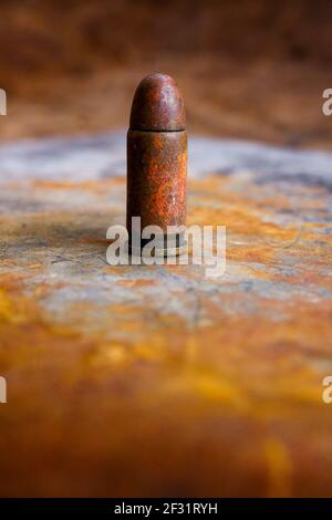 Vintage rusted bullet, France Stock Photo - Alamy