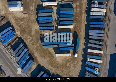 Detroit, Michigan - Shipping containers waiting to be transferred ...