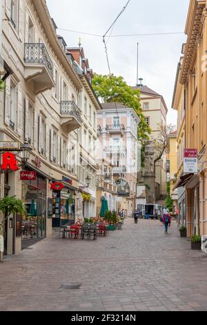 Baden Baden, September 23, 2020: People are strolling through the old ...