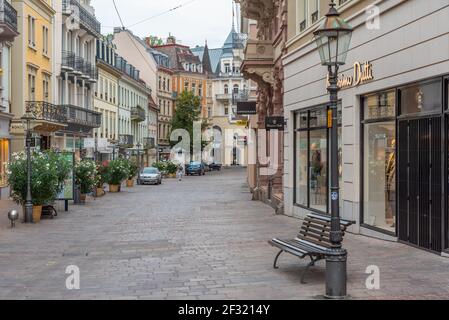 Baden Baden, September 23, 2020: People are strolling through the old ...