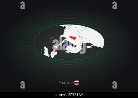 Thailand Map. Thai Country Map. Black and White Siam Siamese National ...