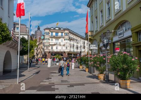 Baden Baden, September 23, 2020: People are strolling through the old ...