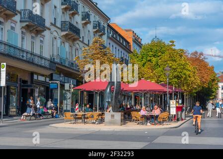 Baden Baden, September 23, 2020: People are strolling through the old ...